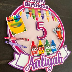 Crayons Theme Cake Topper/ Art Theme Cake Topper - Etsy