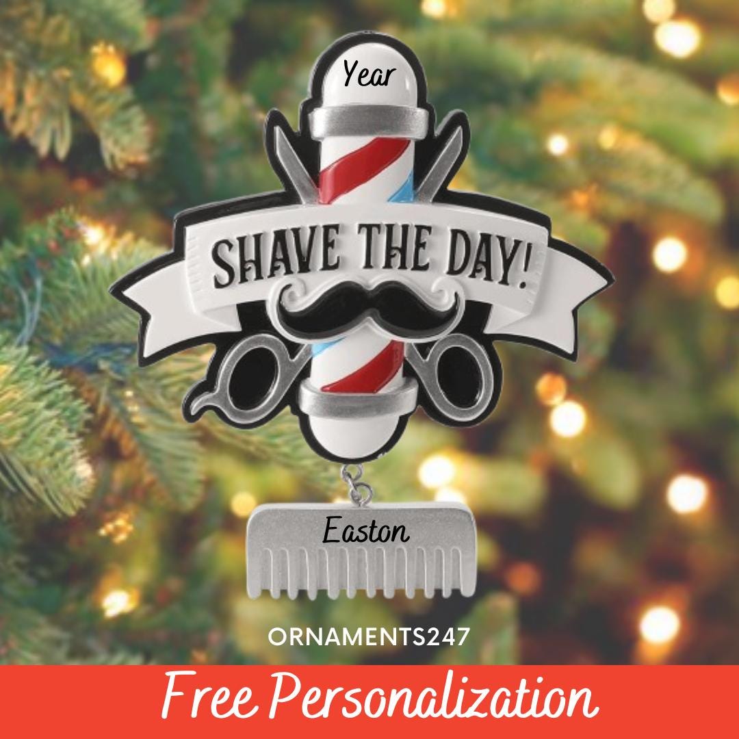 Personalized Barber Ornament - Barber Shop Ornament - Barber Pole ...