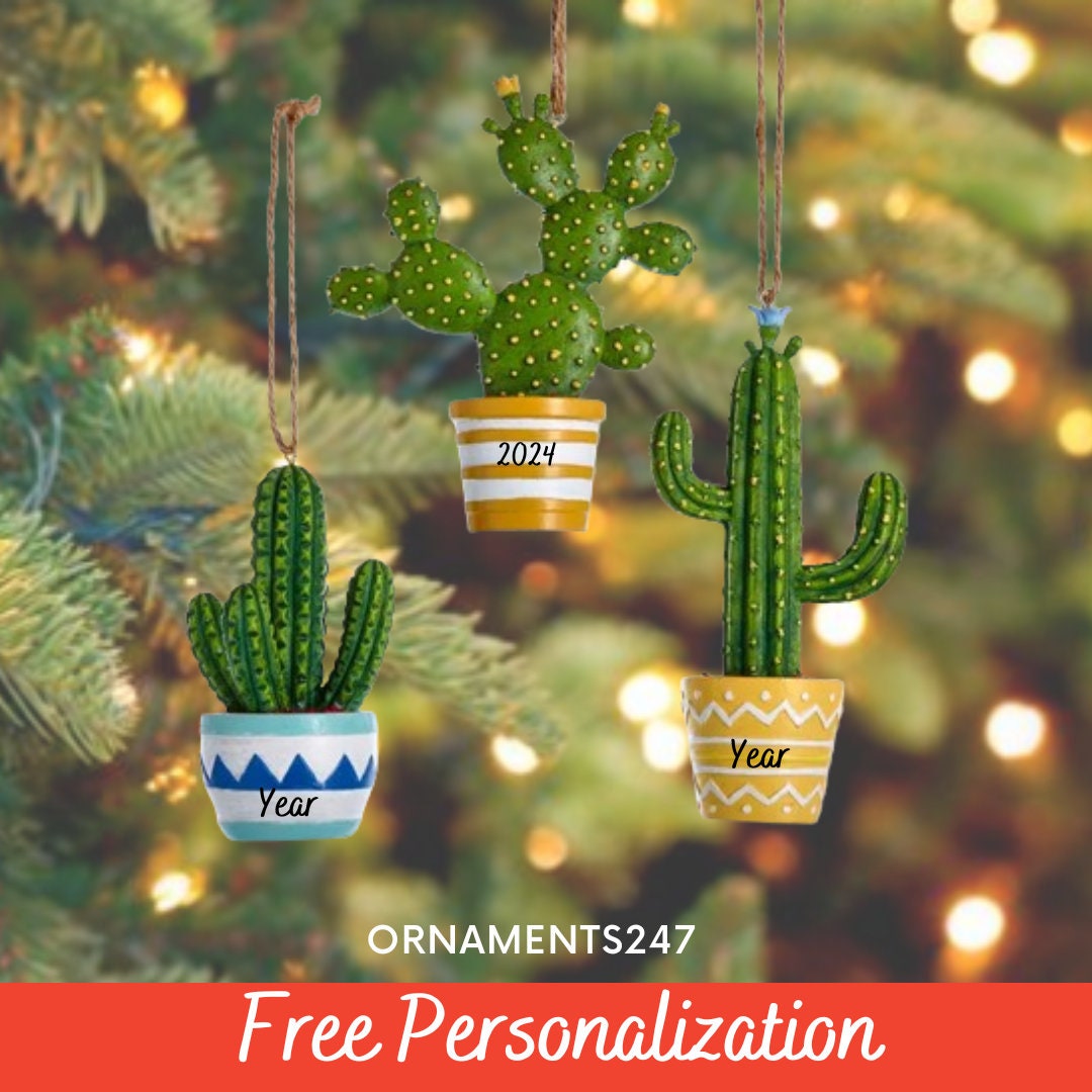 Personalized Cactus Ornaments - Desert Plant Ornaments - Cactus ...