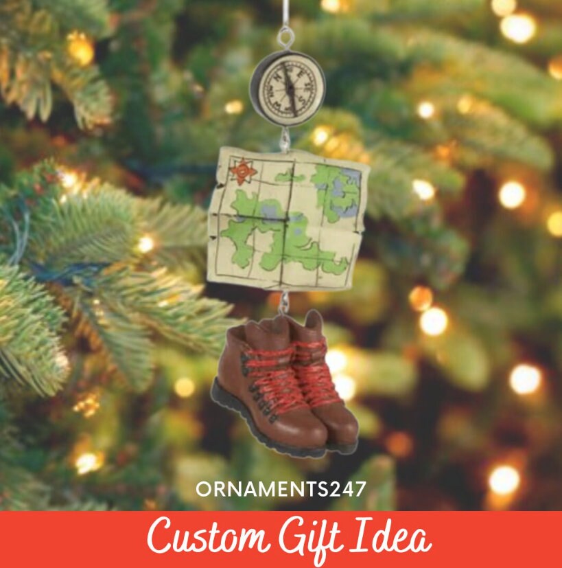 Personalized Hiking Ornament - Hiker Ornament - Hiking Dangle Ornament ...