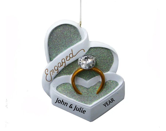 Personalized Engagement Ring Ornament - She Said Yes - Engaged Hand ...