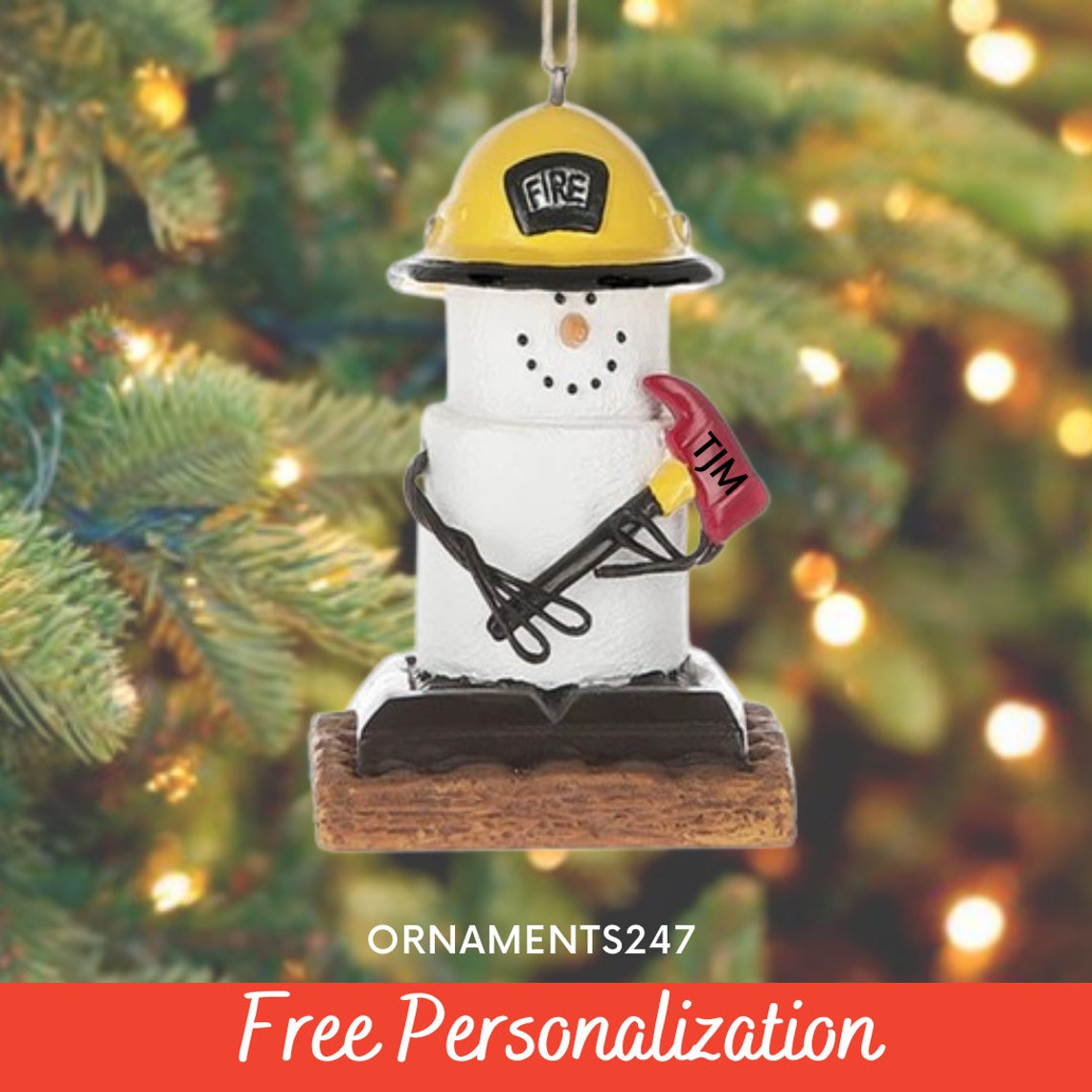 Personalized Firefighter Ornament - Fireman Ornament - S'more Fireman ...