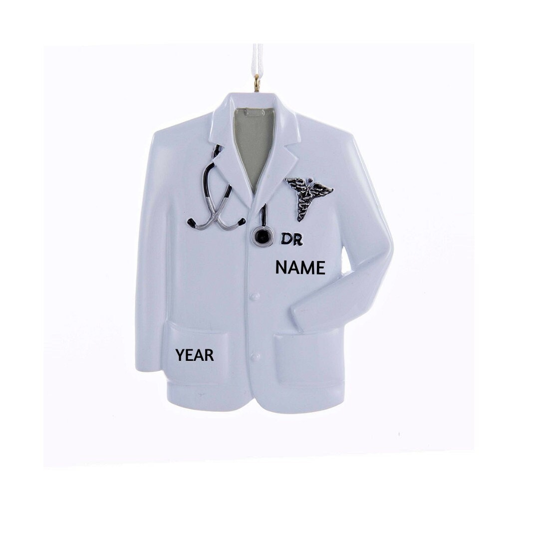 Doctor Coat Ornament MD White Coat With Stethoscope Hand - Etsy