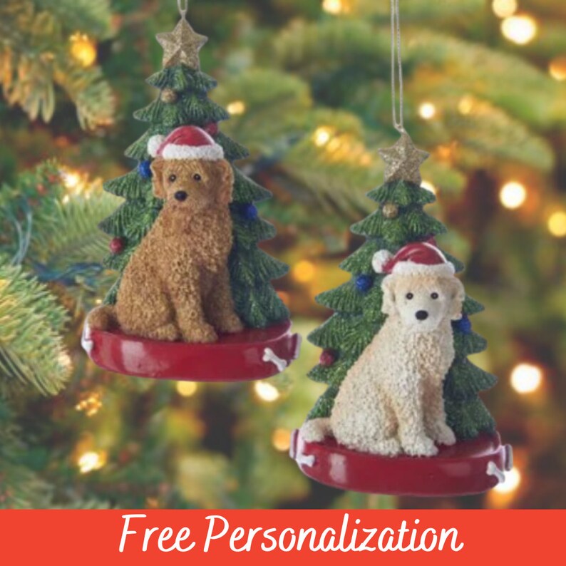 Personalized Labradoodle Ornament - Labradoodle With Santa Hat by ...