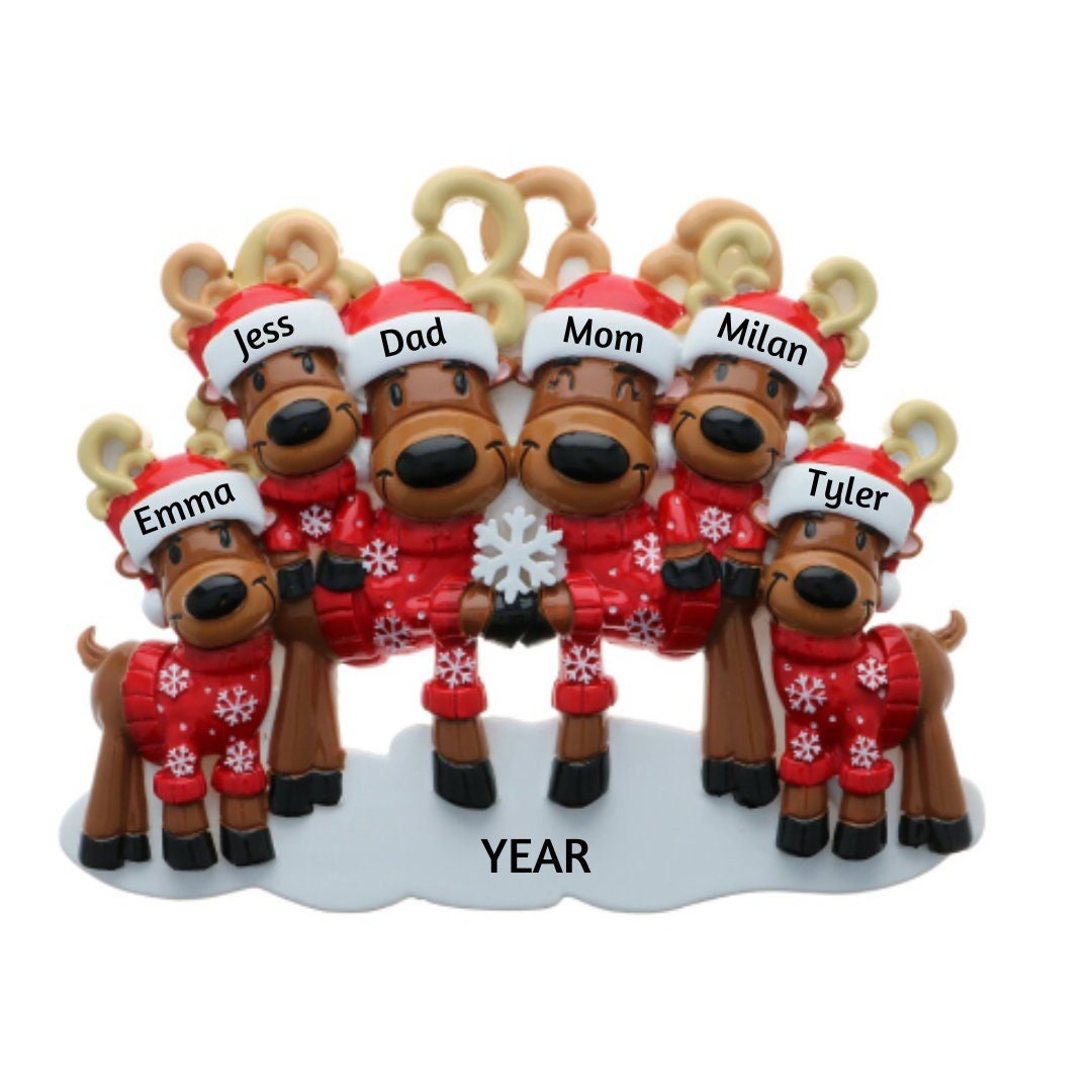 Family of 6 - Reindeer Family of Six With Ugly Christmas Sweaters ...