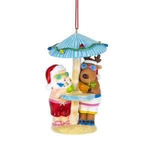 Santa at the Beach Holiday Christmas Ornament Santa With Toucan ...
