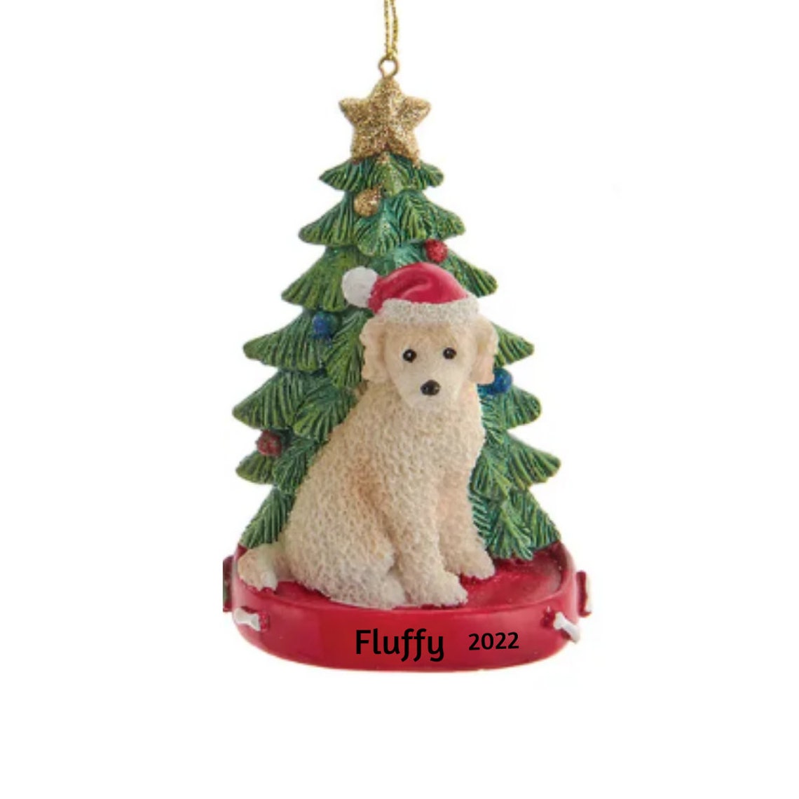 Personalized Labradoodle Ornament - Labradoodle With Santa Hat by ...