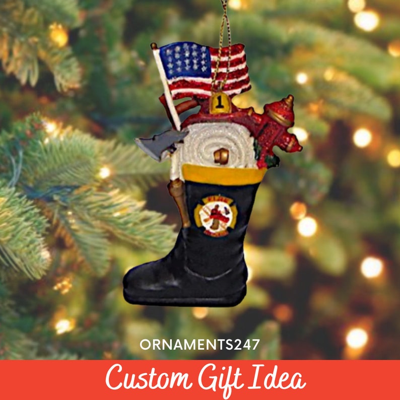 Firefighter Boot With Hose Axe a Fire Hydrant and Helmet - Etsy
