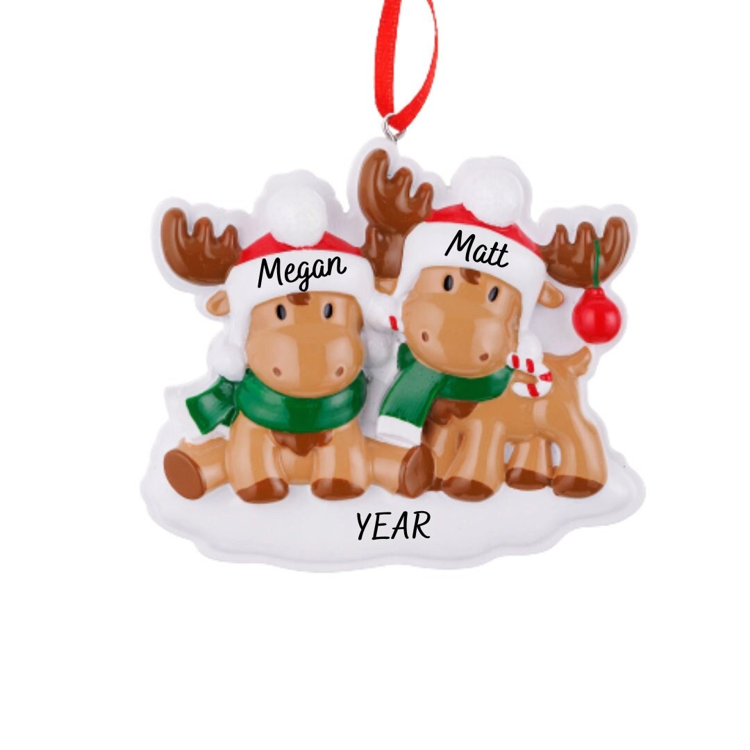Personalized Reindeer Couple Ornament - Reindeer Couple Ornament ...