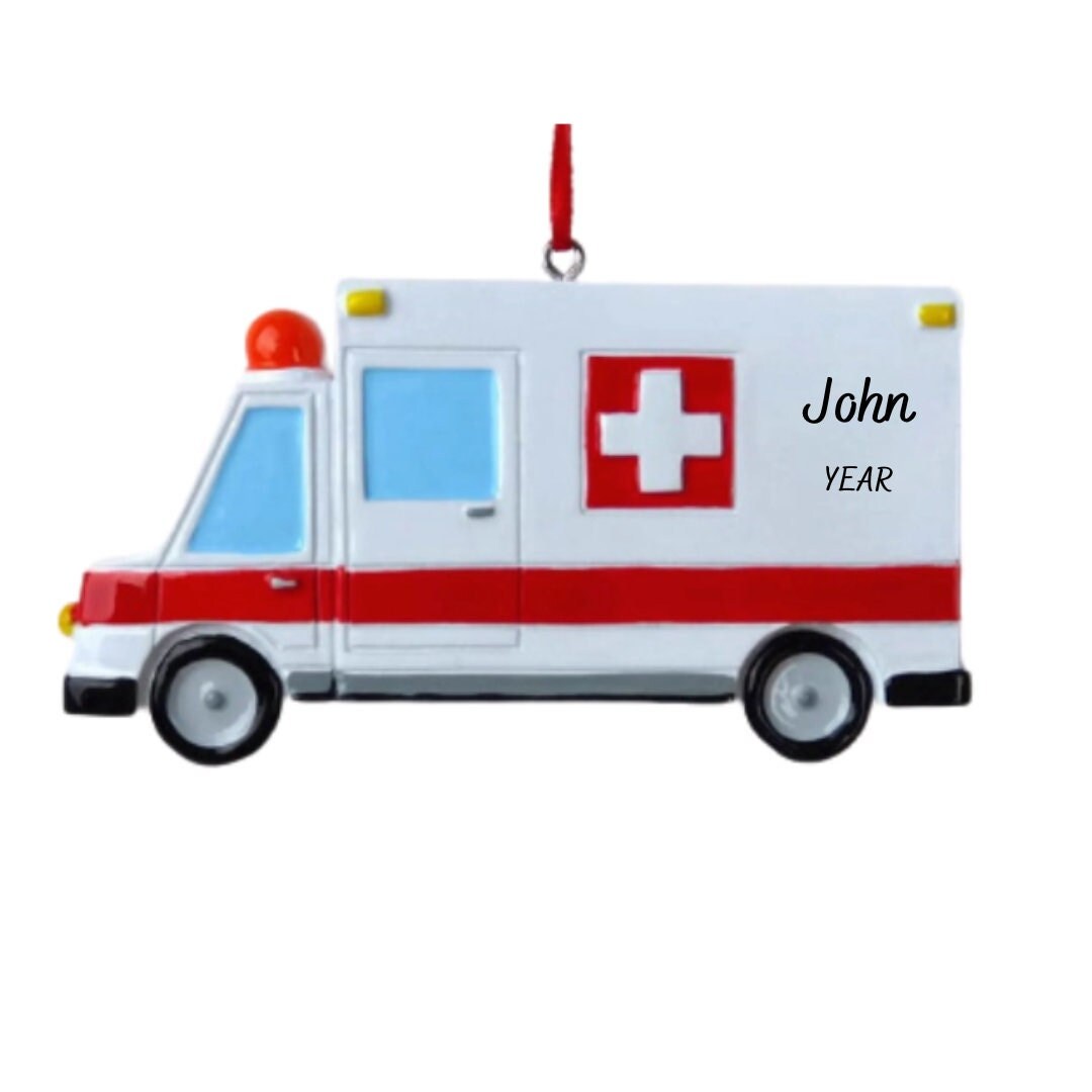 Personalized Ambulance Christmas Ornament - EMT Ornament - First ...