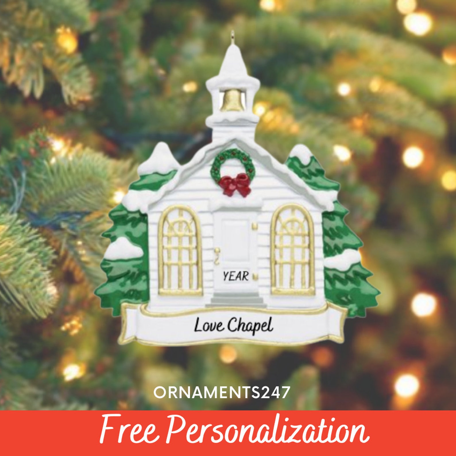 Personalized Church Ornament - Religious Christmas Ornament - Christian ...