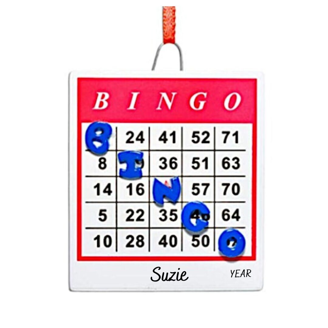 Personalized Bingo Ornament - Bingo Game Puzzle Personalized Christmas ...