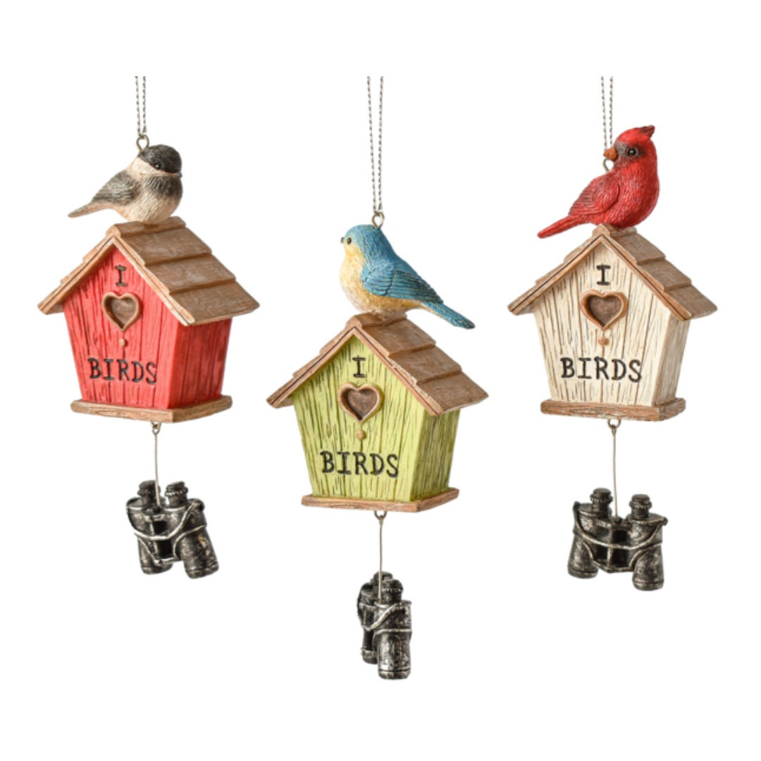 Birdhouse Christmas Ornaments - Gift for Bird Lover - Personalized Bird ...