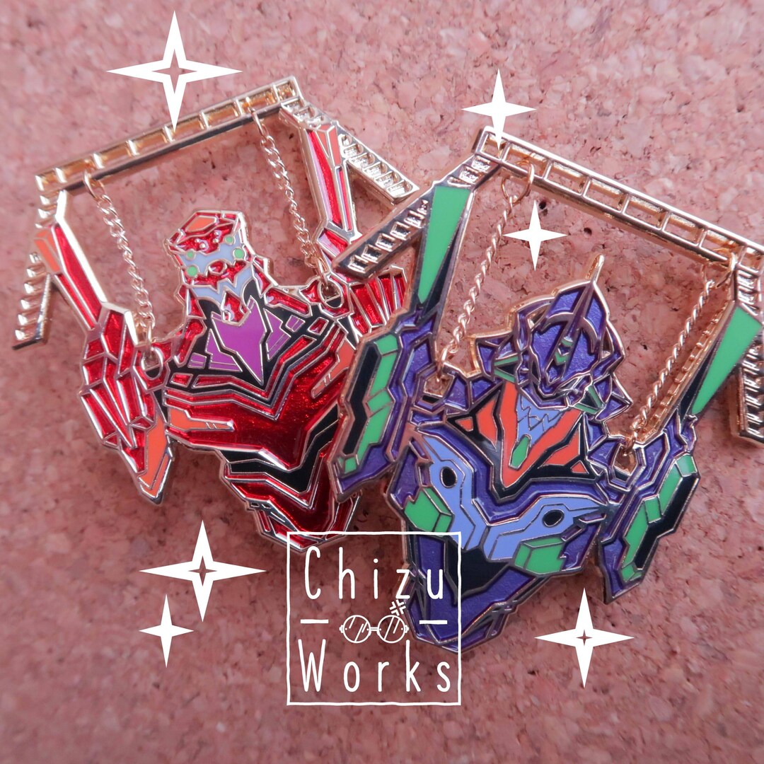Eva.gelion E.va Angel Units L Enamel Pin | Lapel Pin | Chizuworks - Etsy