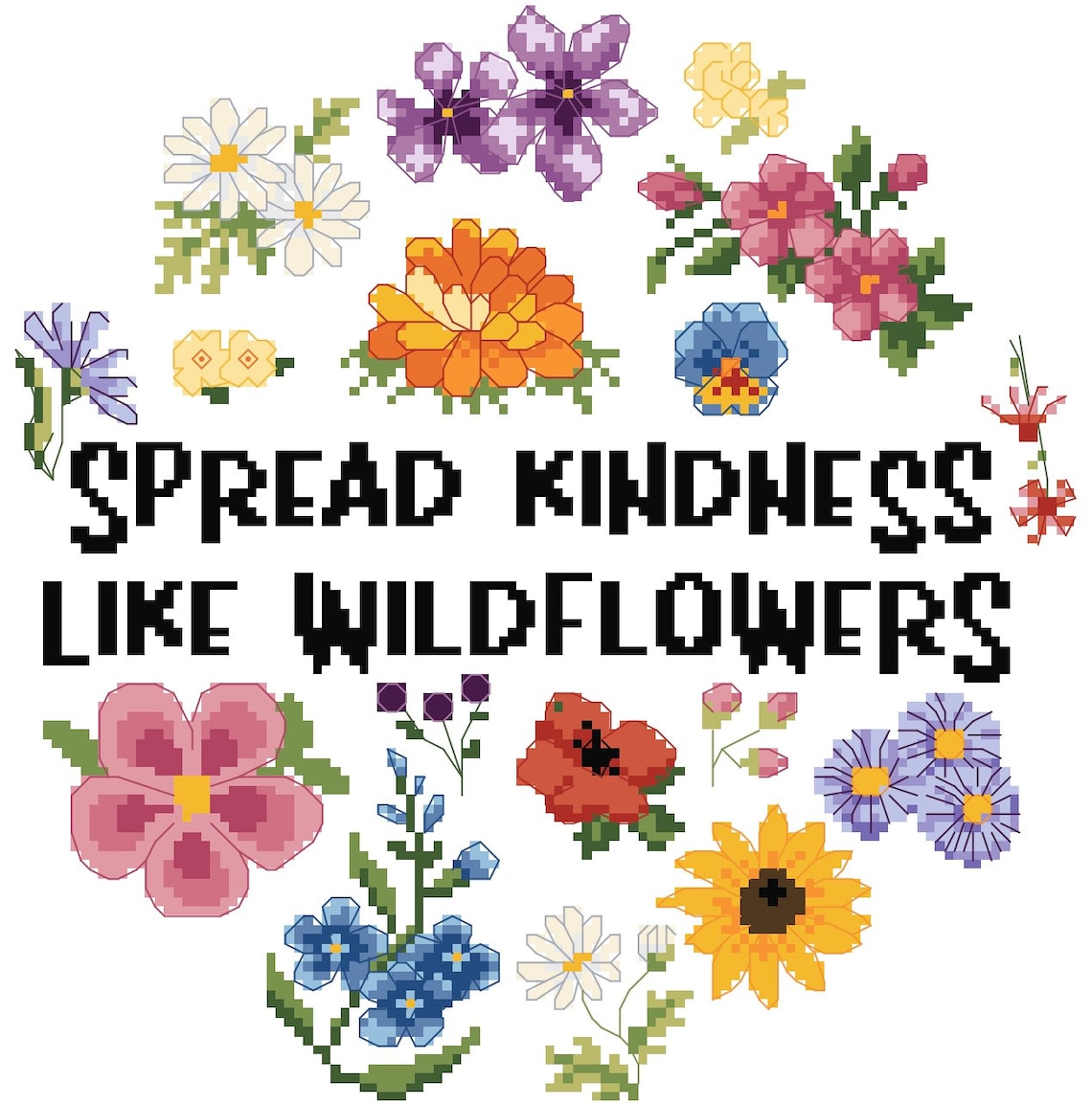 Spread Kindness Cross Stitch Pattern - Etsy