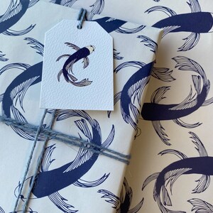 Chinese Koi Fish Print Gift Wrap Including Free Gift Tags&twine/large ...