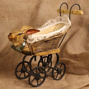 Antique Bunny Rabbit Head Wicker Baby Doll Buggy Carriage - Etsy