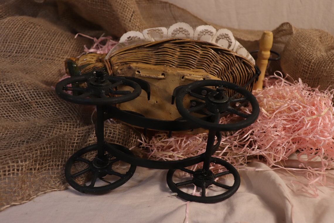 Antique Bunny Rabbit Head Wicker Baby Doll Buggy Carriage - Etsy