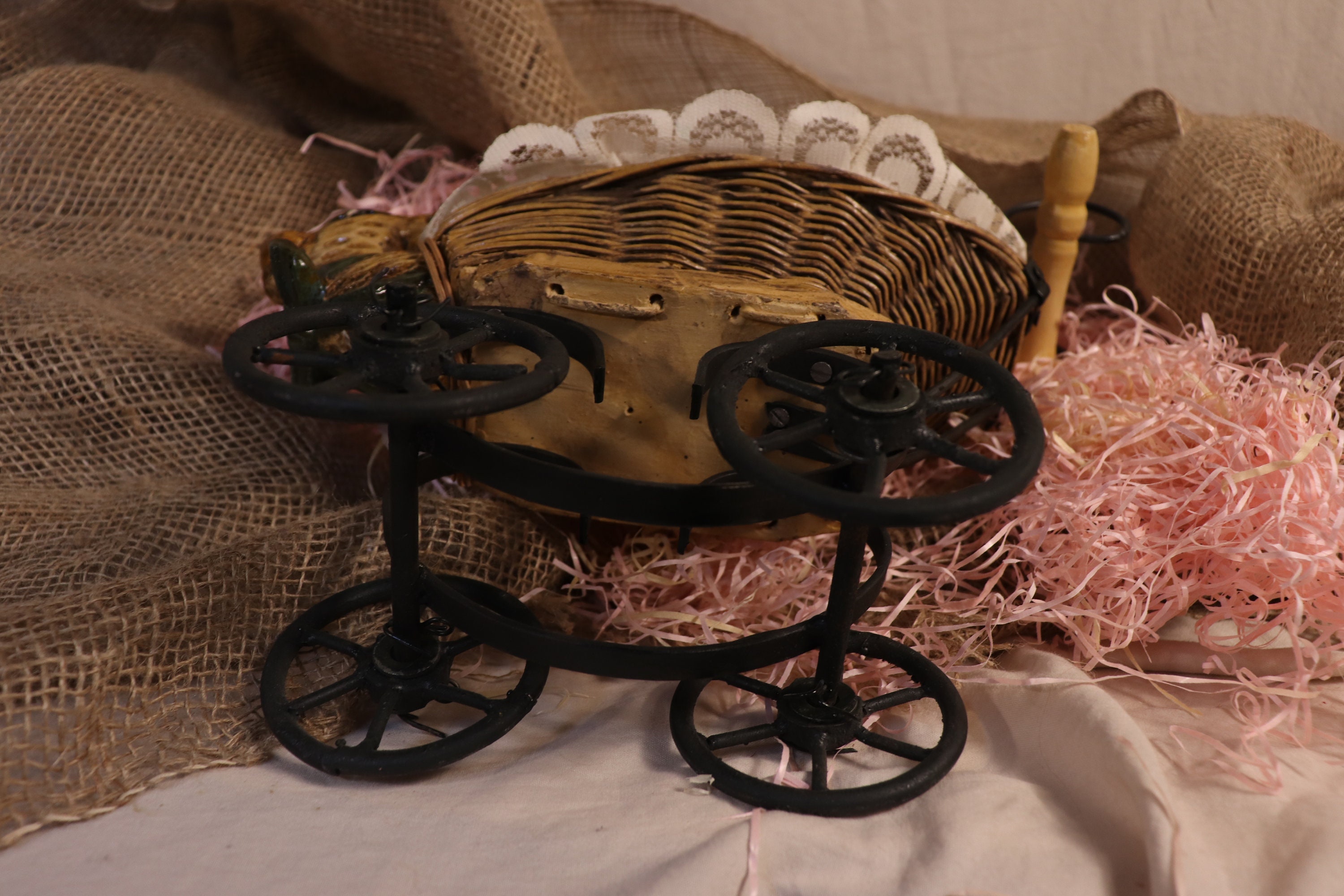 Antique Bunny Rabbit Head Wicker Baby Doll Buggy Carriage - Etsy
