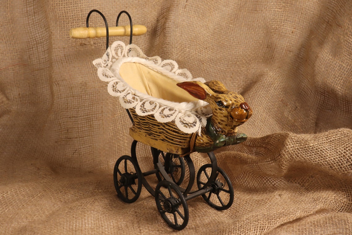 Antique Bunny Rabbit Head Wicker Baby Doll Buggy Carriage - Etsy