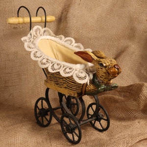 Antique Bunny Rabbit Head Wicker Baby Doll Buggy Carriage - Etsy