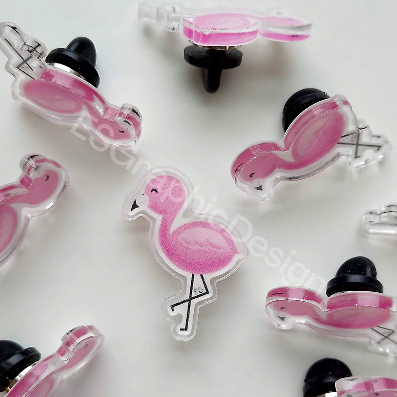Acrylic Bird Pins: Flamingo, Baby Chick - Etsy