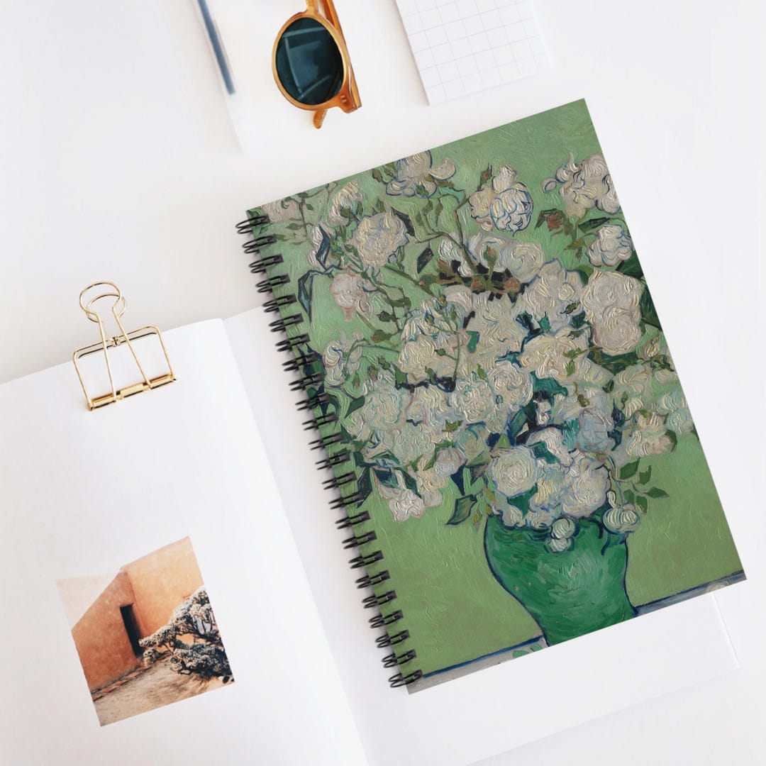 Van Gogh Roses (1890) Journal, Painting Notebook, Ruled Line Spiral ...