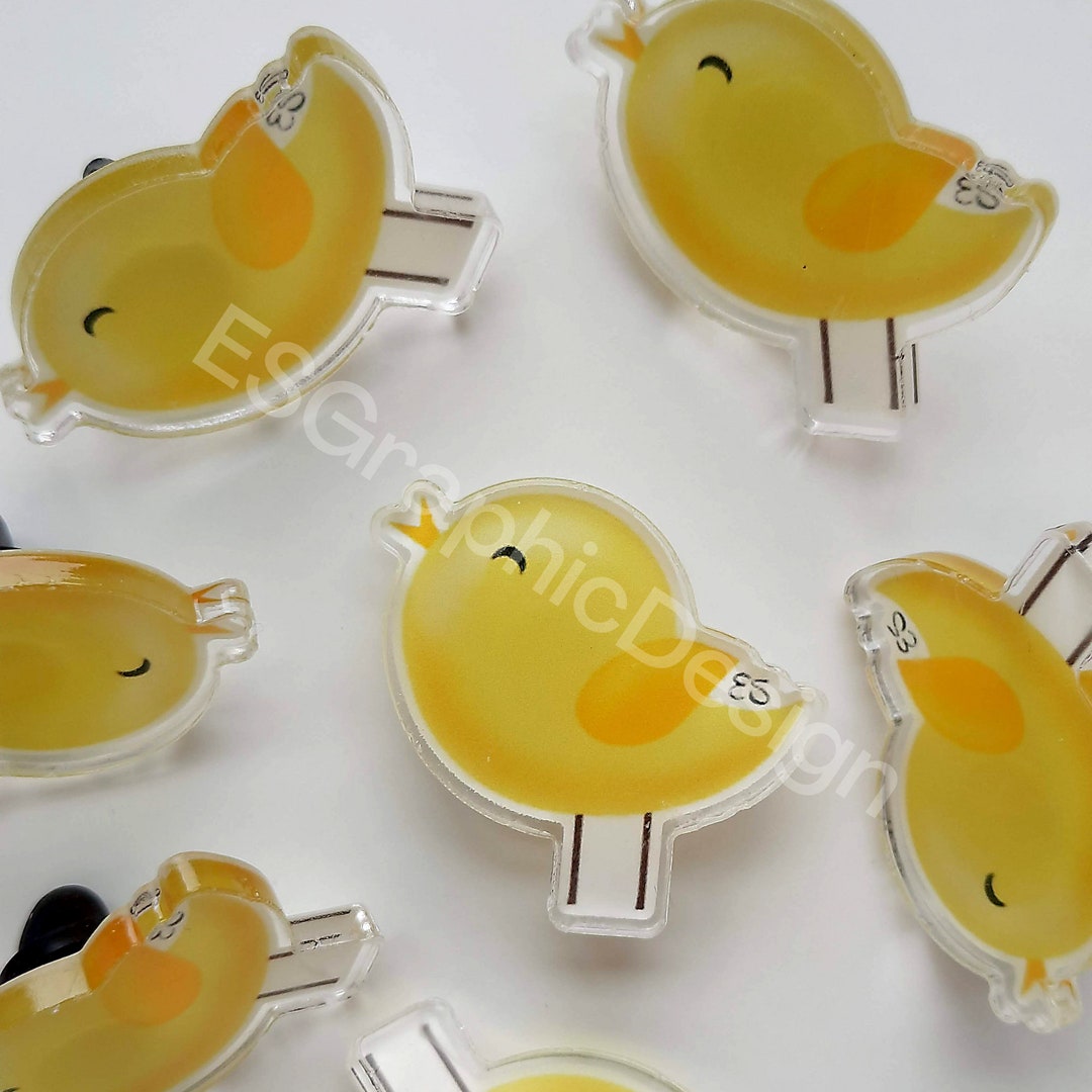 Acrylic Bird Pins: Flamingo, Baby Chick - Etsy