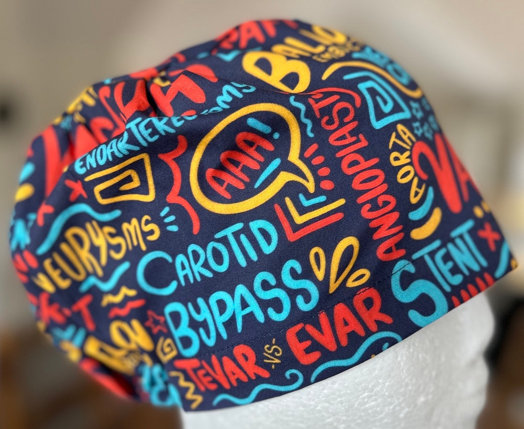 Scrub Hat, Scrub Cap, Surgical Cap, PPE. Womens. Vascular Scribbles - Etsy