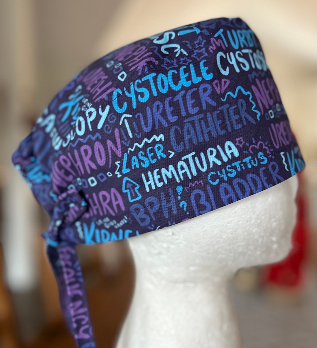 Scrub Hat, Scrub Cap, Surgical Cap. Mens. Urology Scribbles - Etsy