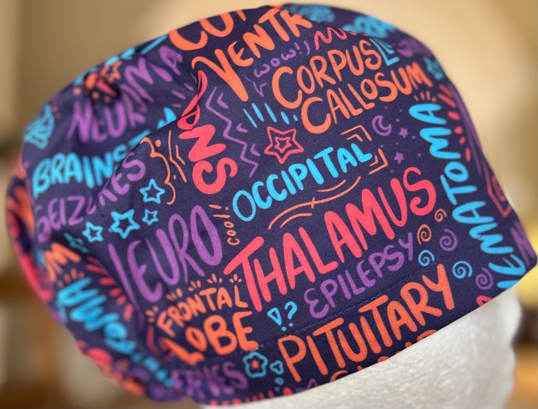 Handmade Neuro Scribbles Scrub Cap, Women's Surgical Hat - Etsy