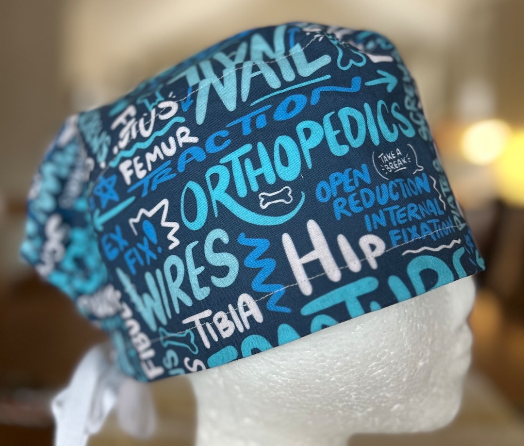 Scrub Hat, Scrub Cap, Surgical Cap. Mens. Orthopedic Scribbles - Etsy