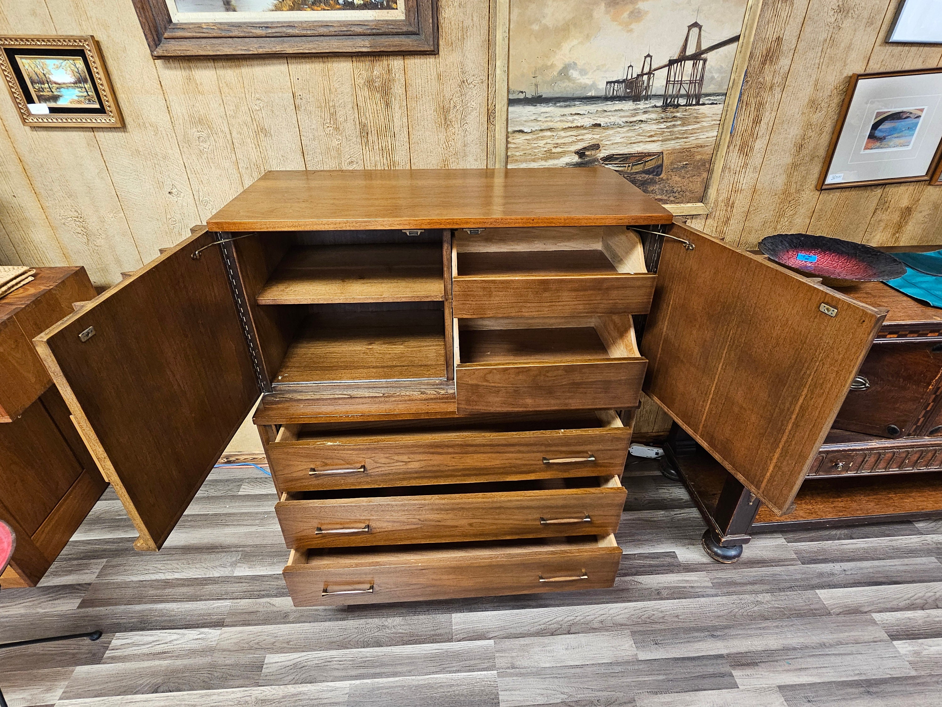 MCM Walnut Highboy Dresser Armoire by Kent Coffey for - Etsy