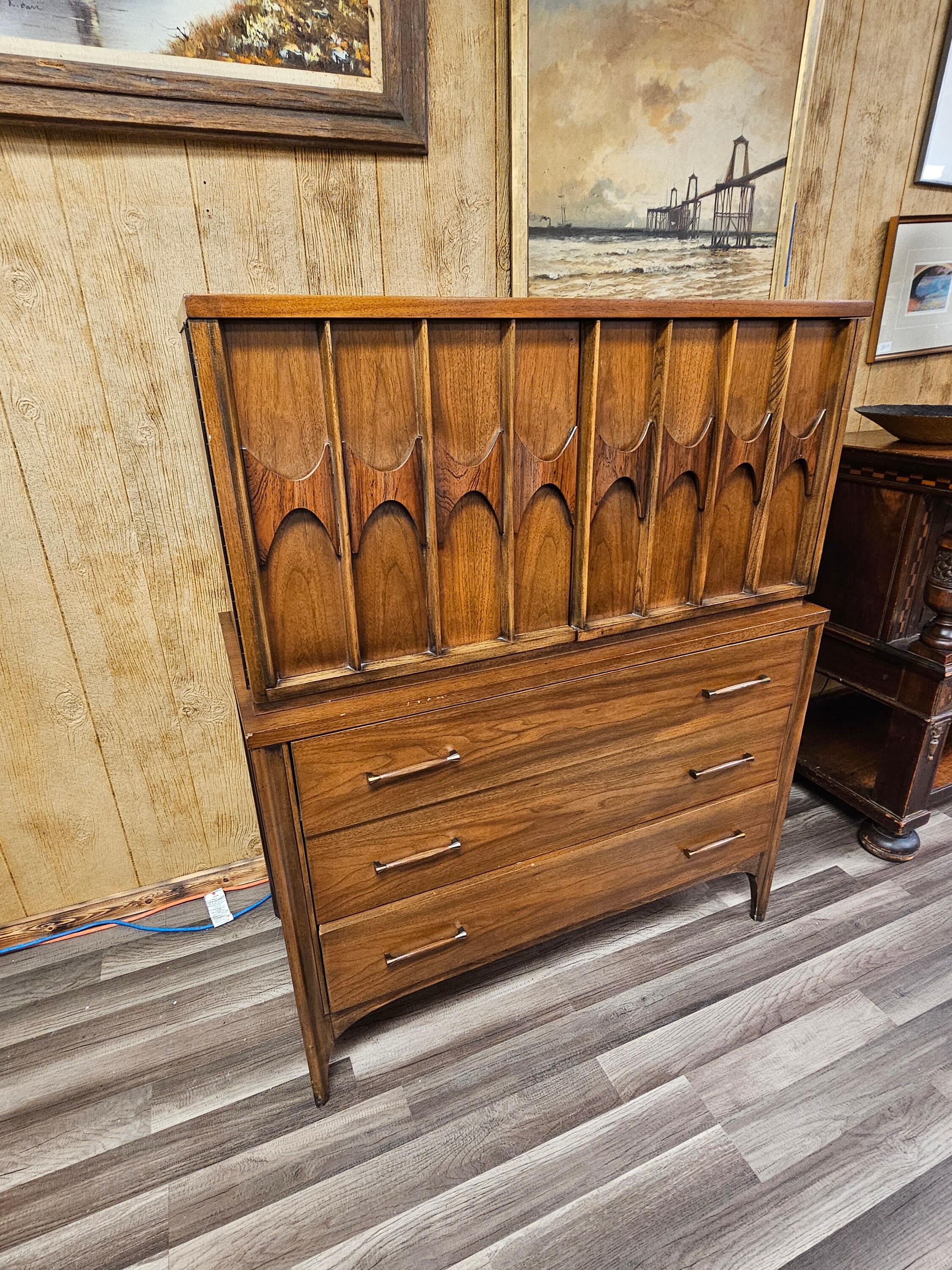 MCM Walnut Highboy Dresser Armoire by Kent Coffey for Perspectra 5 ...