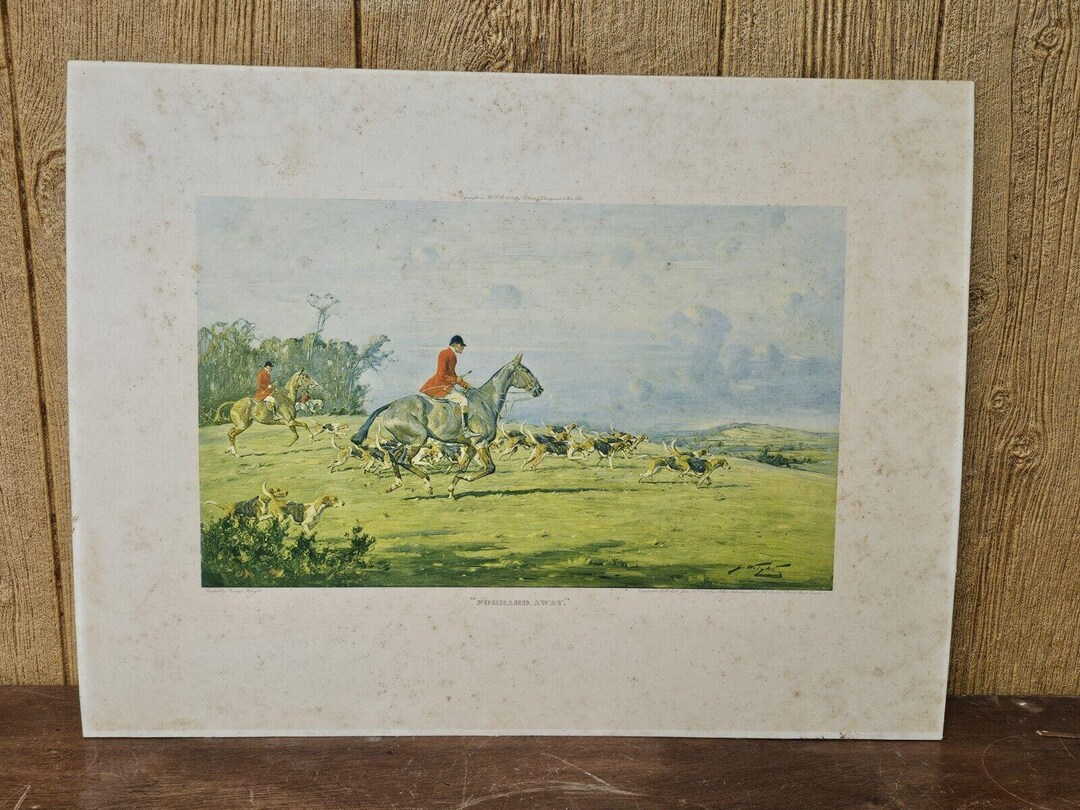 Vtg George Wright Fox Hunt Scene "forrard Away" Print 1933 - Etsy