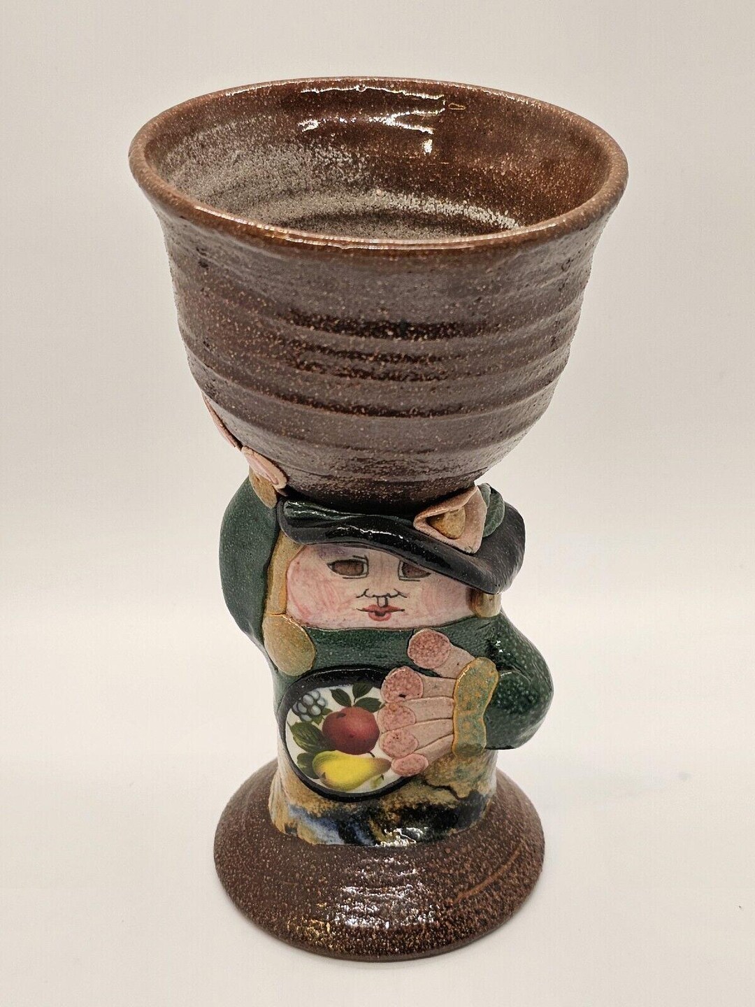 Rare Jane Goslin Peiser Art Pottery Goblet Figure Salt Glaze Signed 7 ...