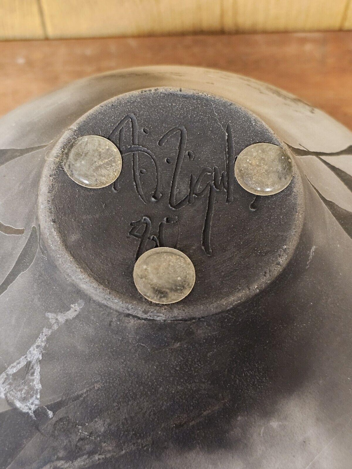 A Jeffrey Zigulis Raku Vase Signed With Bamboo Leaves 11" X 11" X 11 ...