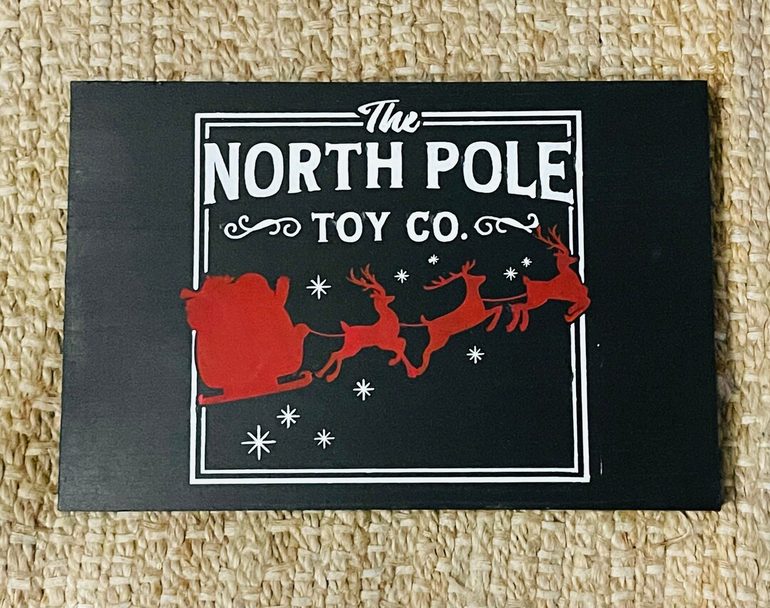 North Pole Toy Co Sign - Etsy