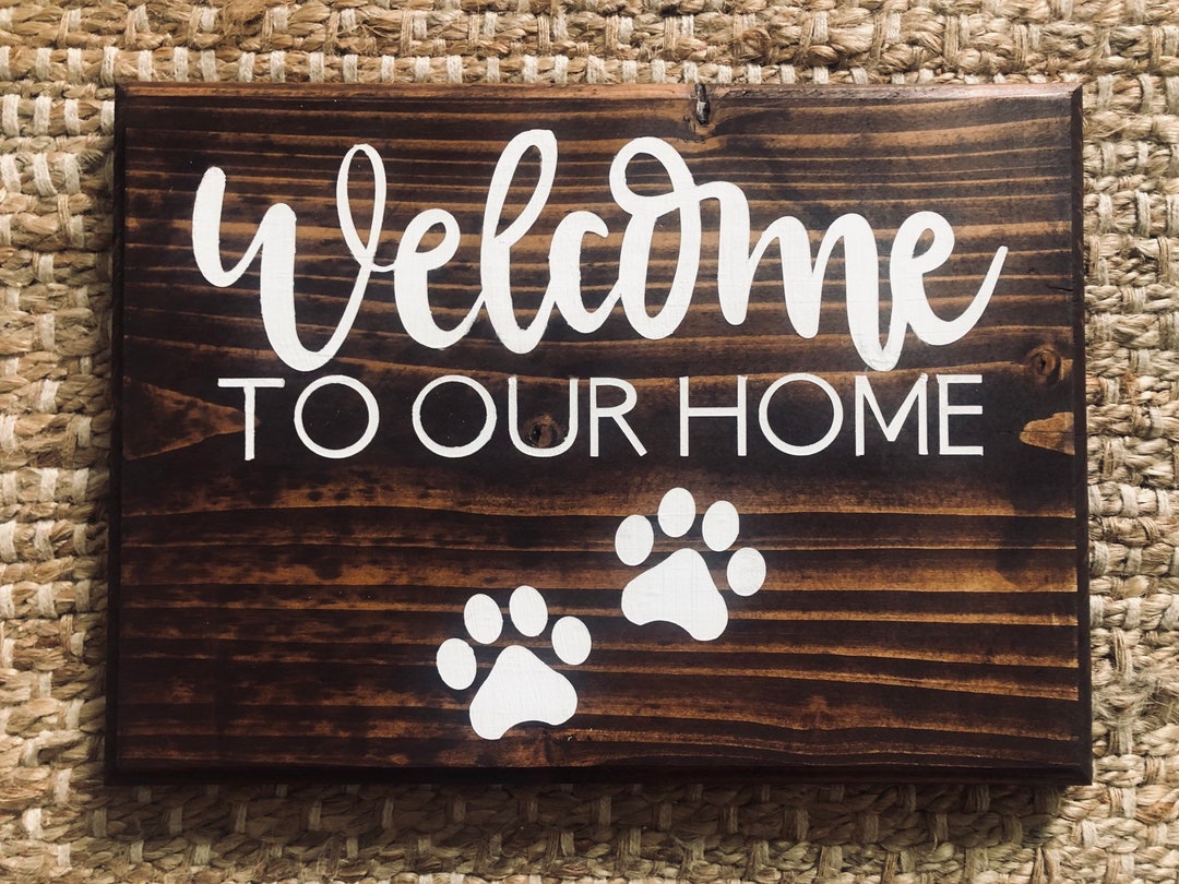 Paw Print Welcome Sign - Etsy