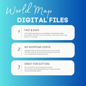 Blue World Map With Flags, High Resolution World Map Poster, Printable ...