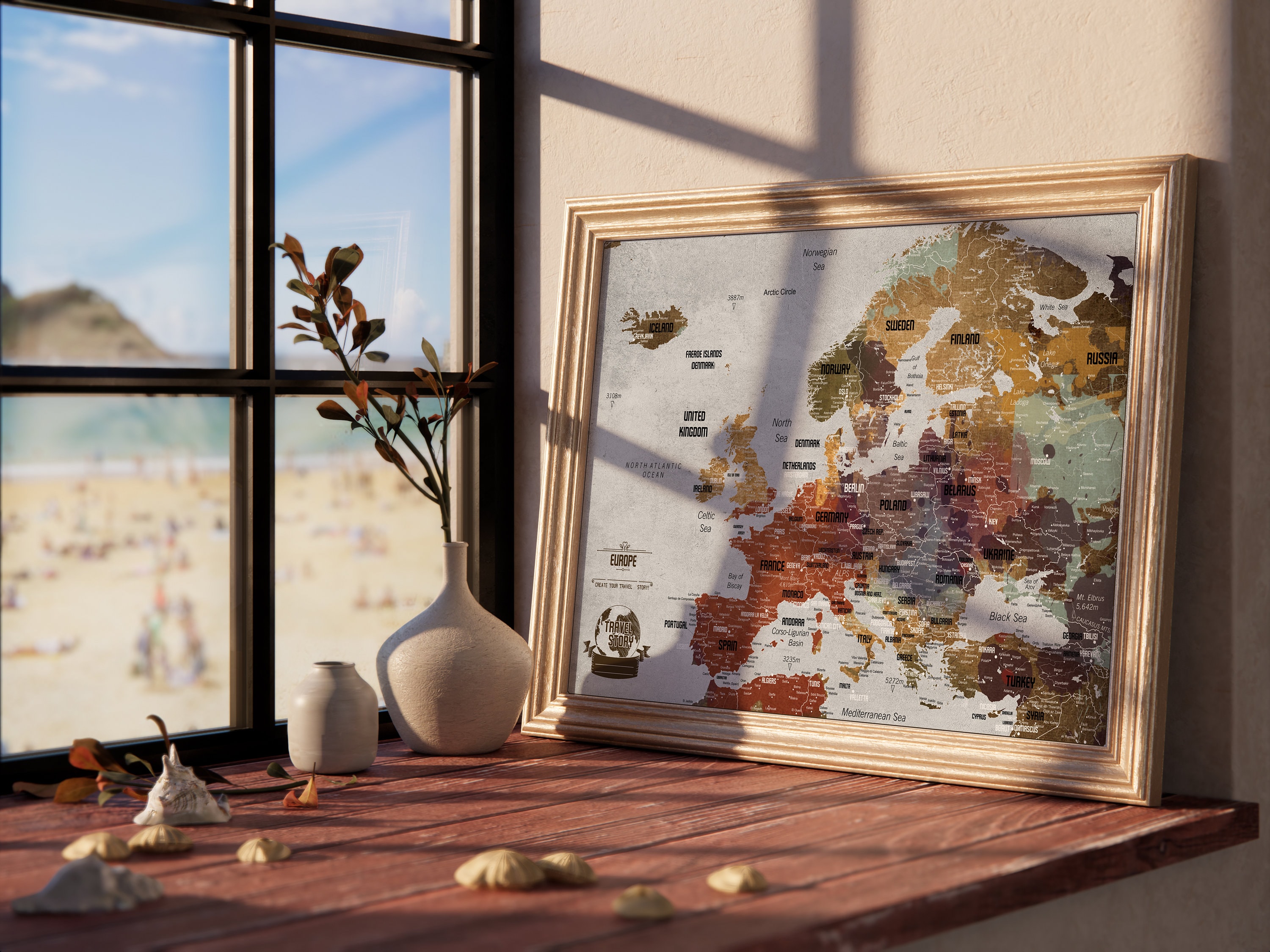 Personalized Map of Europe - Printable Digital File, Best Travel Gift ...