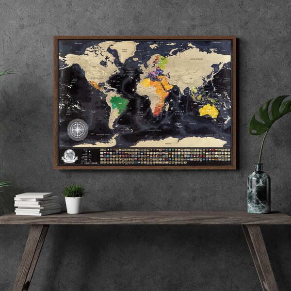 Gold Foil World Map - Etsy