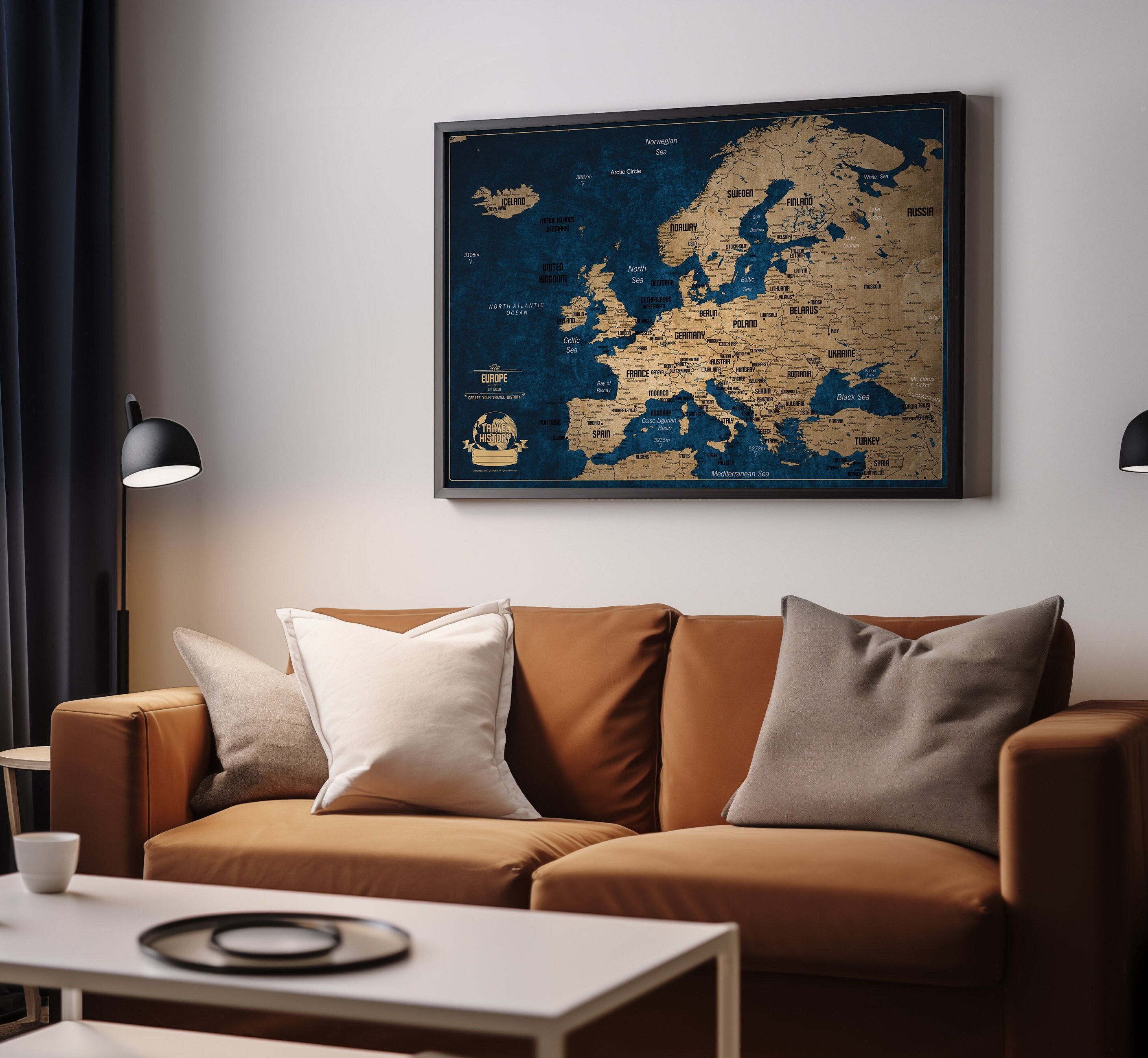 Digital Europe Map Modern Map of Europe, Printable Map, Personalized ...