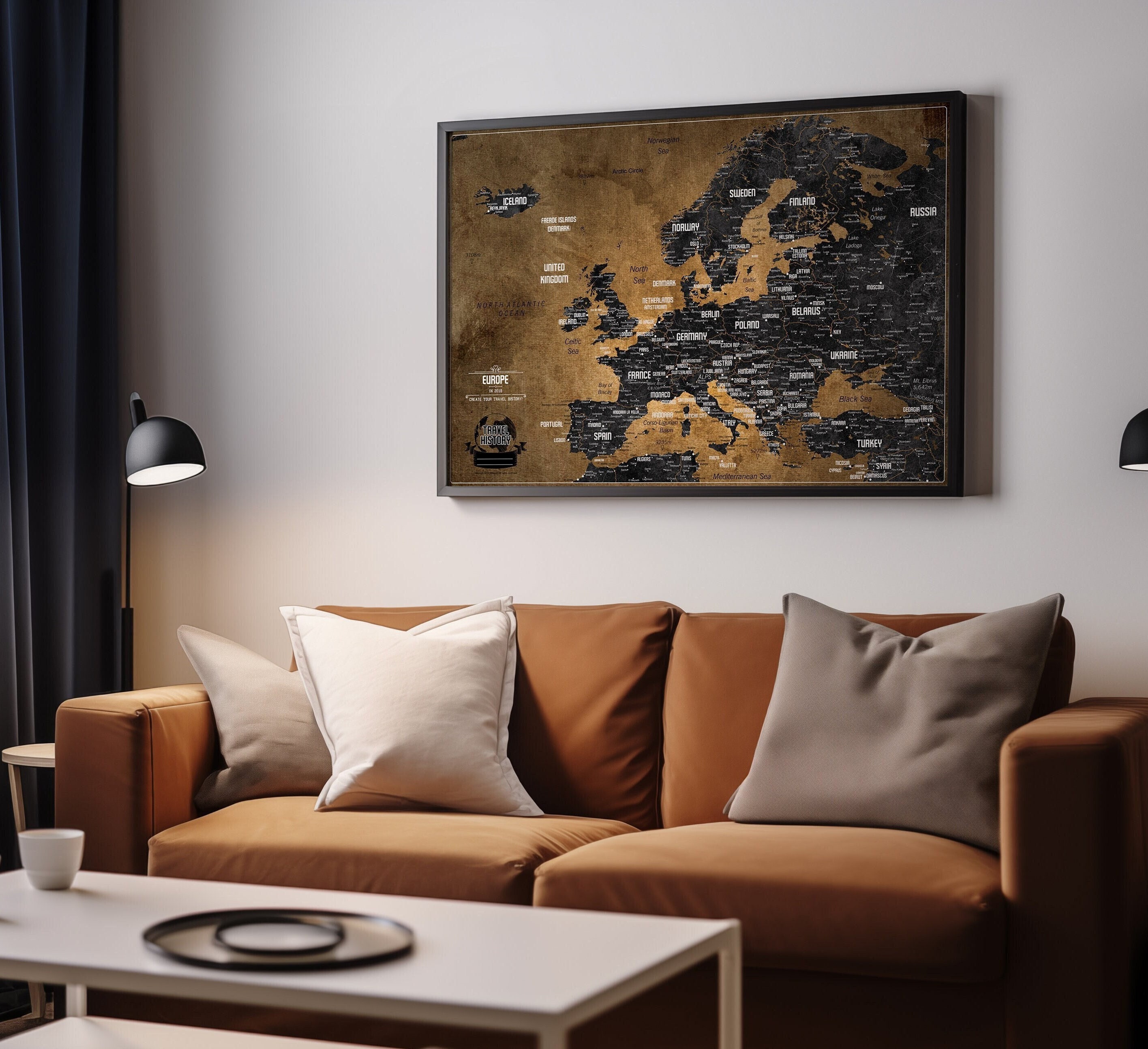 Detailed Map of Europe Printable Map Instant Download Personalized ...