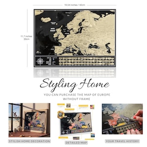 Scratch-off Europe Map With Flags – Interactive Travel Journal and ...