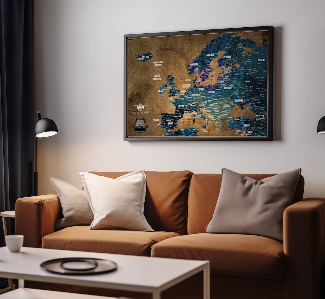 Detailed Digital Map of Europe, Personalized Large Map to Mark Travels ...