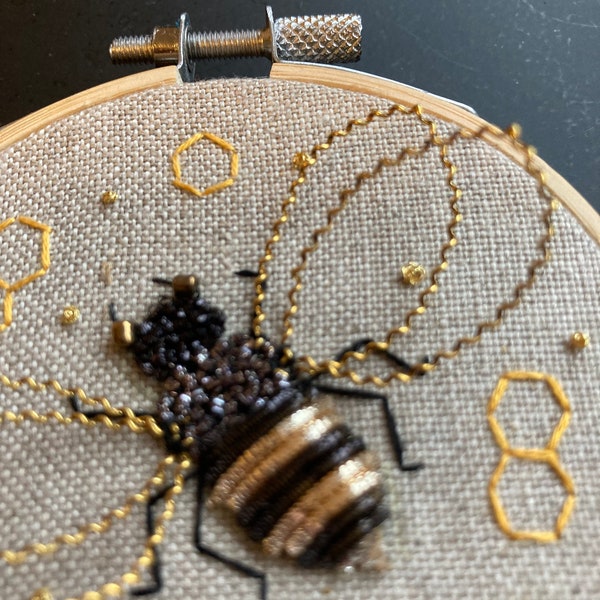 Bee Embroidery - Etsy UK