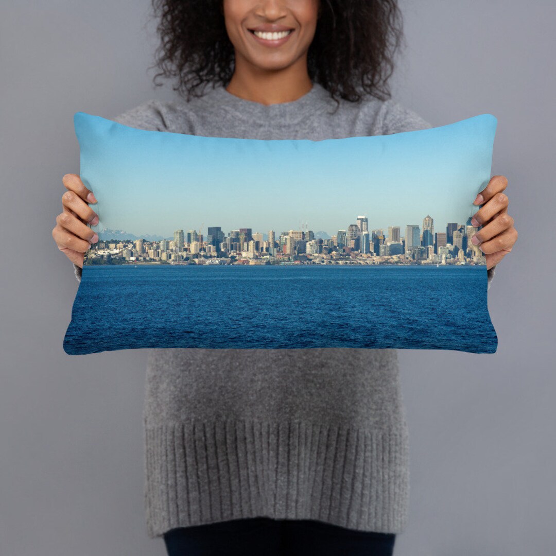 Seattle Pillow, Seattle Skyline Pillow, Seattle Throw Pillow, Seattle ...