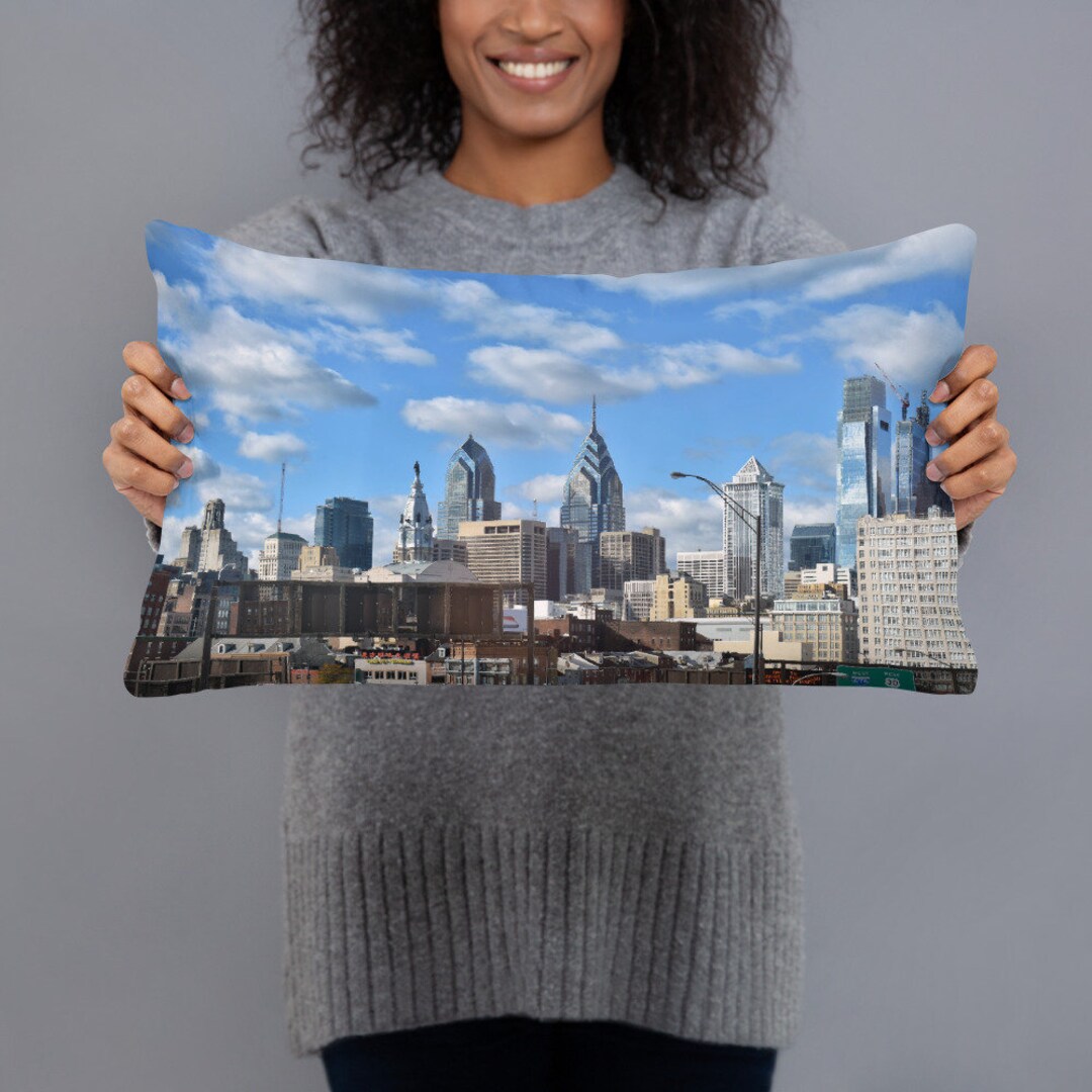 Philadelphia Pillow, Skyline of Philadelphia Decorative Pillow ...