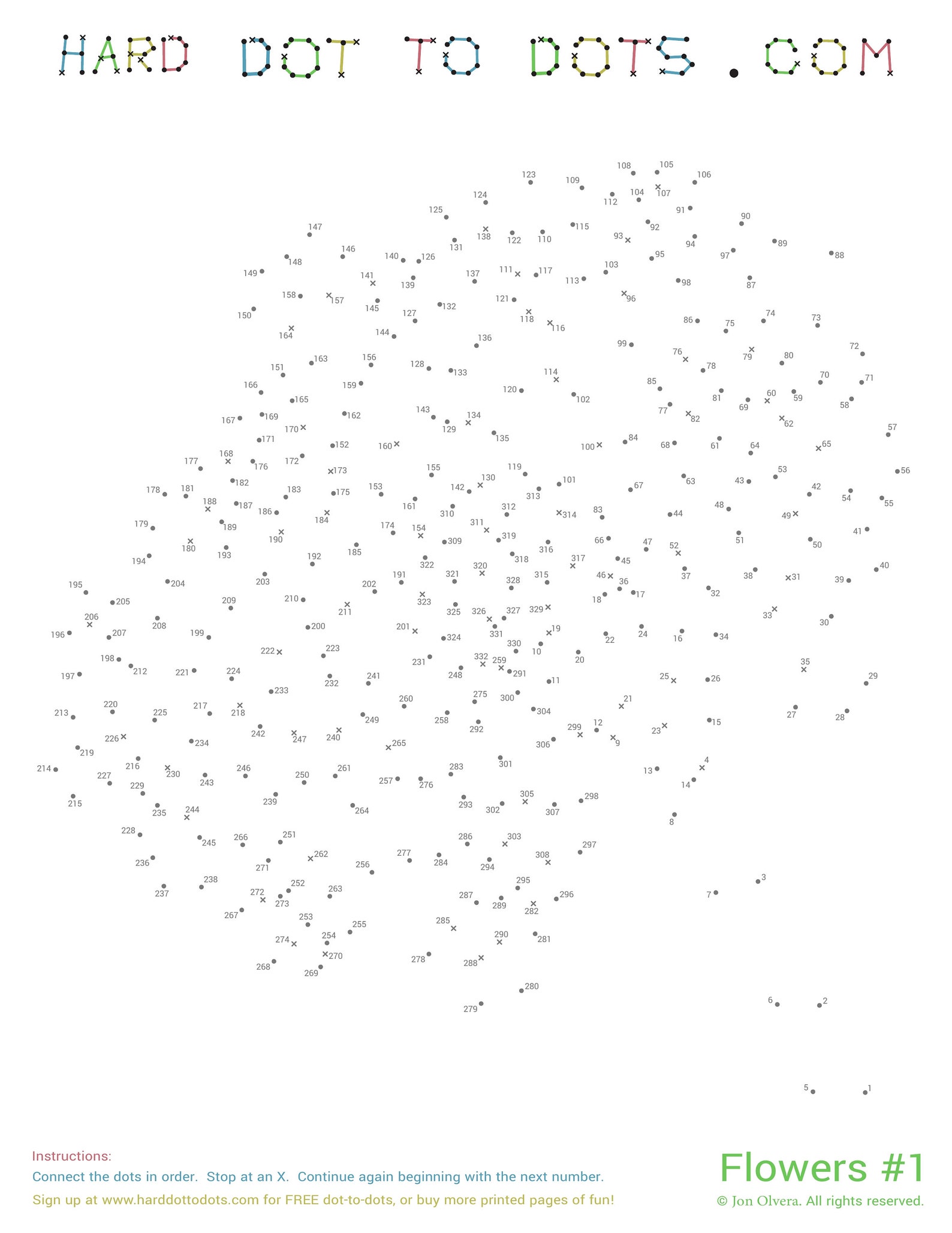 Flowers 10 Pack Hard Dot to Dots - Etsy